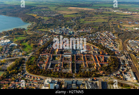 Aerial view, Neubrandenburg, four-gate City, the four gates, medieval ...