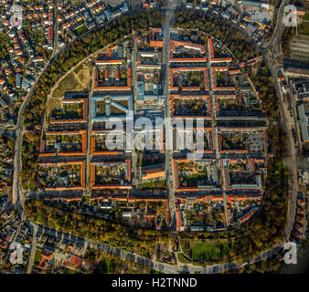 Aerial view, Neubrandenburg, four-gate City, the four gates, medieval ...