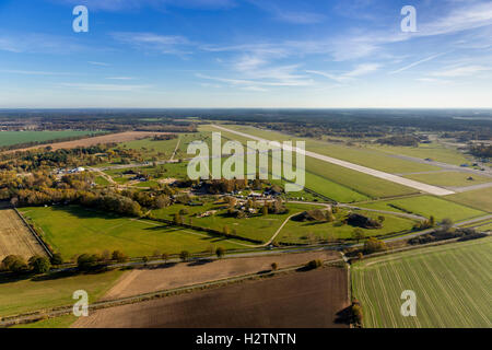 Aerial photo, airport, airfield Rechlin-Lärz, Rechlin Airpark, runway ...