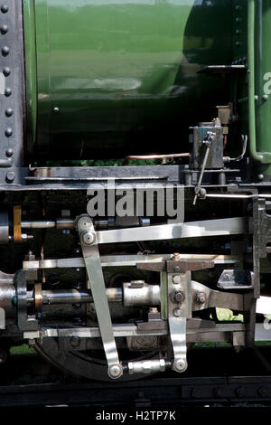 Close up of valve gear of a preserved steam locomotive at the National ...