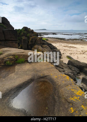 Pladda Island lighthouse in the distance, seen through a hole in the ...