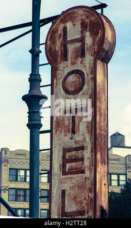 Old decrepit Hotel sign Stock Photo - Alamy