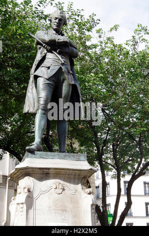 Statue of Pierre Augustin Caron de Beaumarchais at Bastille Paris ...