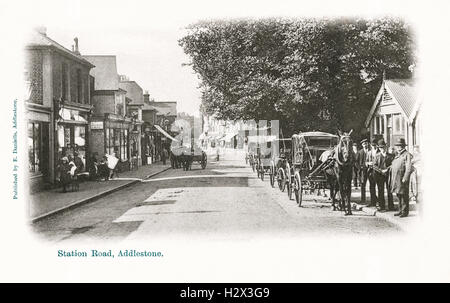 Station Road, Addlestone, Surrey, England, United Kingdom Stock Photo ...