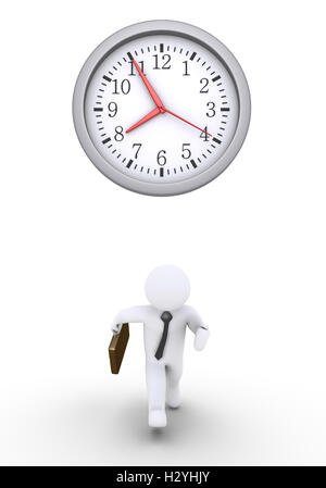 Man racing against clock illustration Stock Vector Art & Illustration ...