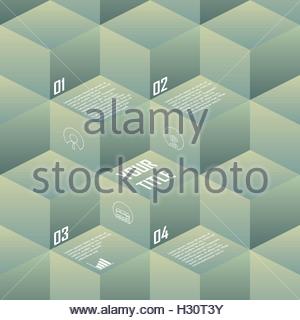 Vector Seamless Isometric Hexagonal Cube Structure Vintage Pattern ...