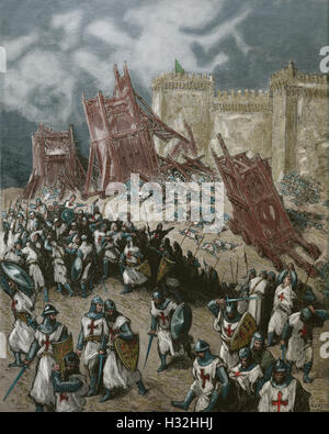 First Crusade. Siege of Jerusalem, 1099. Godfrey of Bouillon enters ...