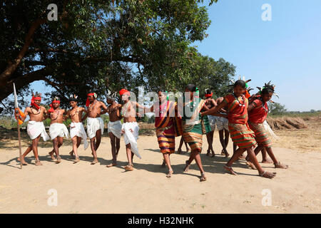 Women dancing, Gond Tribe, Gadchiroli, Maharashtra, India Stock Photo ...
