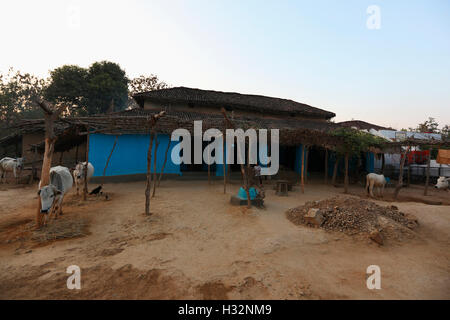 Tribal house, KAWAR TRIBE, Pindakepar Village, Chattisgarh, India Stock ...