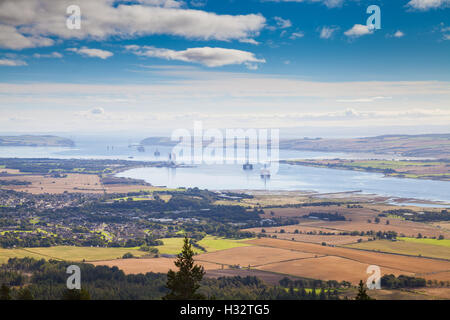 view of Cromarty Firth oil rigs from nigg beach Stock Photo - Alamy