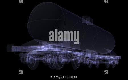 Railway tank. X-ray render Stock Photo - Alamy
