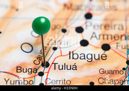 Tulua, Colombia pin on map Stock Photo - Alamy