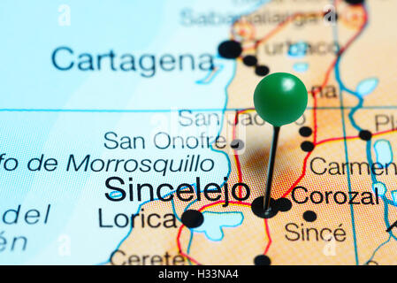 Sincelejo, Colombia pin on map Stock Photo - Alamy