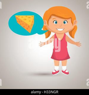 girl cartoon cheese sliced food Stock Vector Image & Art - Alamy