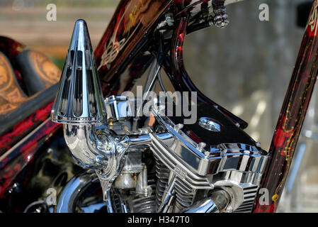 Red chopper Harley Davidson Stock Photo - Alamy