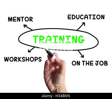 Training Diagram Shows Workshops Groundwork And Educating Stock Photo ...