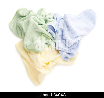 Pile of crumpled rags over white isolated background Stock Photo - Alamy