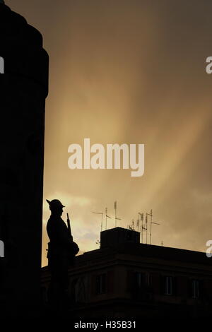 Rome, Italy. 5th October 2016. Dramatic sky in Largo Ventuno Aprile in ...