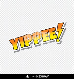 Yippee comic book bubble text retro style Stock Vector Image & Art - Alamy