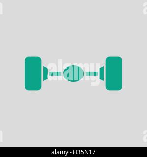 Car rear axle icon. Gray background with green. Vector illustration ...
