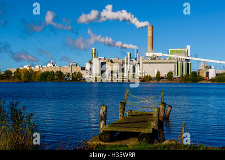 Morrum, Sweden - October 4, 2016: Industrial documentary of the Sodra ...