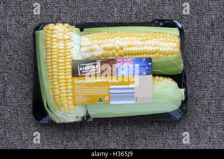 Aldi fresh prepack sweetcorn Stock Photo - Alamy