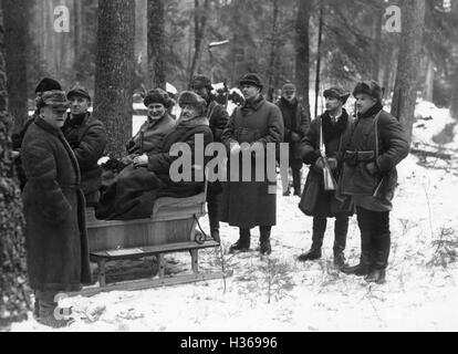 Hermann Goering with the Polish president Moscicki on a hunt Stock ...