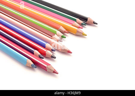 crayons isolated / Color pencils or wood crayons isolated on white ...