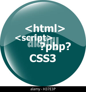 Code sign icon. Programming language symbol. Circles buttons . Vector ...