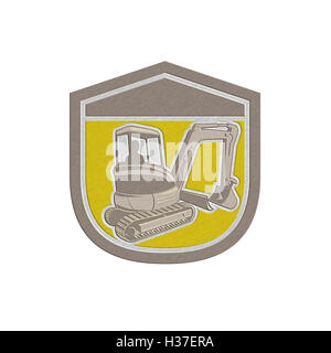 Metallic Mechanical Digger Excavator Shield Retro Stock Photo - Alamy