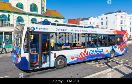 Stagecoach bus. Single decker Stagecoach number 9 bus in West Sussex ...