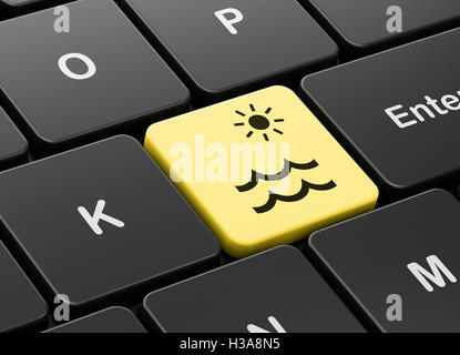 Travel concept: Beach on computer keyboard background Stock Photo - Alamy