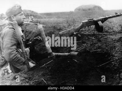 Russian second world war PPSH 41 submachine gun. Drum and stick ...