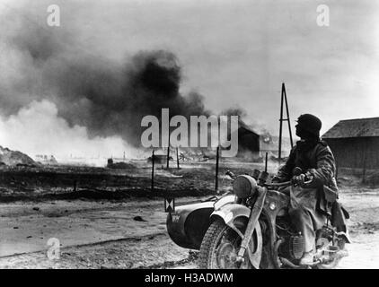 World War 2: German dispatch rider on difficult terrain Stock Photo - Alamy
