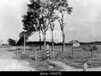 German border guards at a border post on the French-Swiss border ...