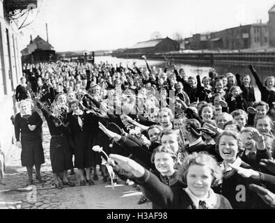 German troops marching into Memel, 1939 Stock Photo - Alamy
