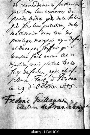 The Edict of Potsdam, 1685 Stock Photo - Alamy