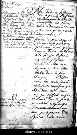 The Edict of Potsdam, 1685 Stock Photo - Alamy