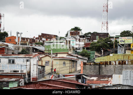 Poverty area in costa rican capital san jose where houses are build out ...