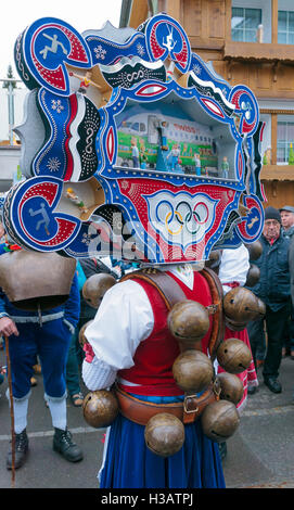 URNASCH, SWITZERLAND - DECEMBER 31, 2015: New Year Mummers, and ...