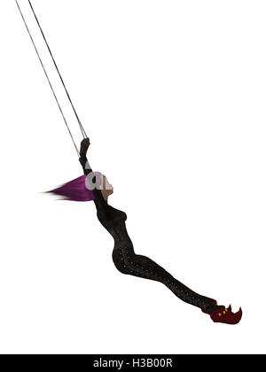 Clown Hanging On A Trapeze Stock Photo - Alamy