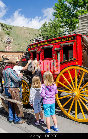 Stagecoach Ride in Yellowstone National Park – Wyoming USA Stock Photo ...