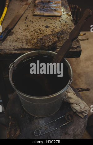 Glassblowing block in glassblowing factory Stock Photo - Alamy