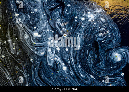 Foam patterns on the river water surface Stock Photo - Alamy