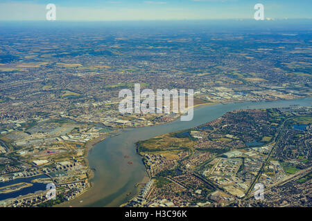 Aerial view of Beckton, Creekmouth, Royal Arsenal, Thamesmead West ...