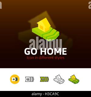 Go home icon in different style Stock Vector Image & Art - Alamy