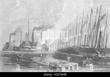 SPANISH GUNBOATS, 1870 Stock Photo - Alamy