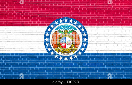 Flag of Missouri. Banner and patriotic symbol. Official colors. Flat ...