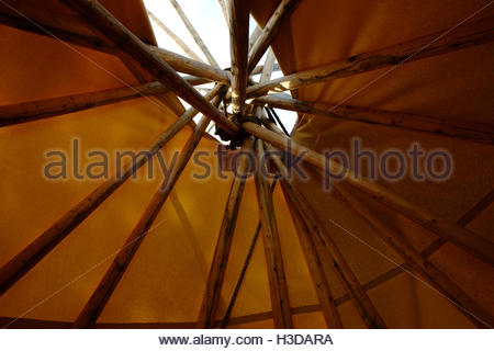 Inside a Native American Tipi (Teepee Stock Photo: 143159667 - Alamy