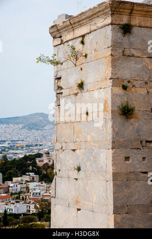 Ancient ruins of Propylaia or Propylaea, Acropolis, Athens, Greece ...